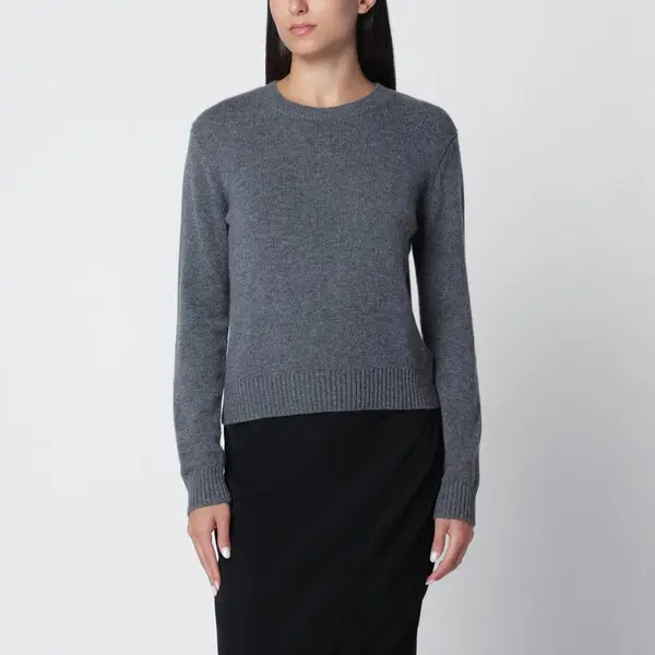 LISA YANG Mable Cashmere Crew Neck Sweater - Gray