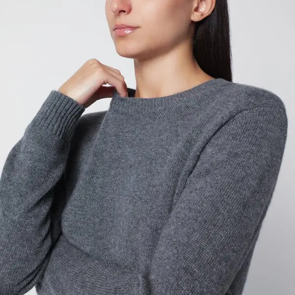 LISA YANG Mable Cashmere Crew Neck Sweater - Gray