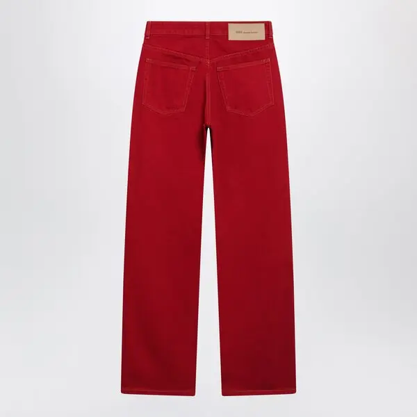 AMI Paris Ruby Cotton Twill Jeans - Red