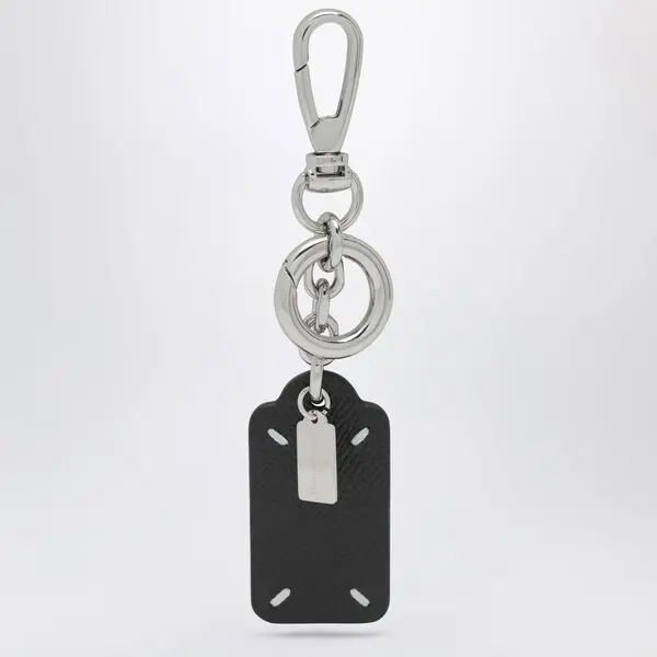MAISON MARGIELA Double-label Keychain In Grained Calf Leather