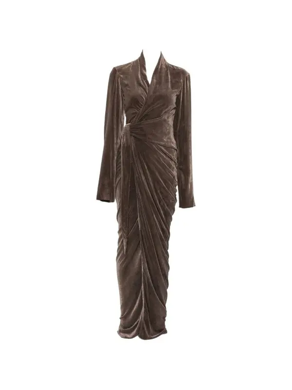 Rick Owens Velvet Draped Wrap Dress - Multicolor