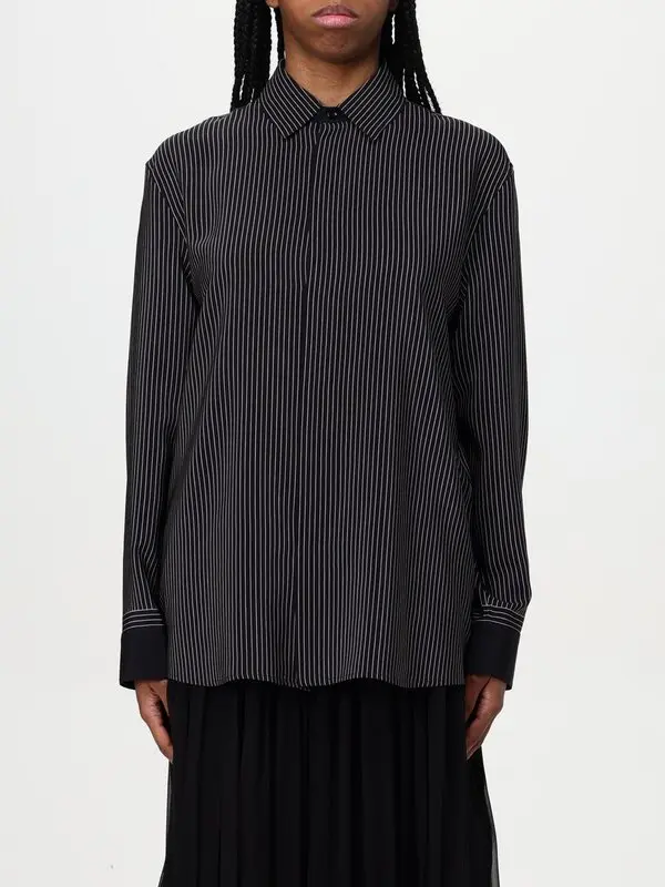 Saint Laurent Striped Silk Shirt - Black