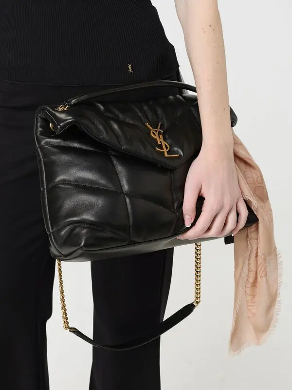 Saint Laurent Quilted Lambskin Shoulder Bag