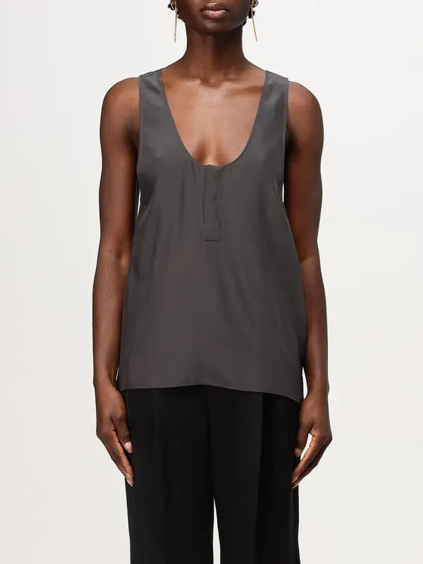 Saint Laurent Sleeveless V-neck Top - Black