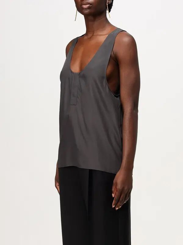Saint Laurent Sleeveless V-neck Top - Black