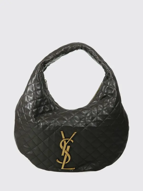 Saint Laurent Quilted Lambskin Shoulder Bag - Brown