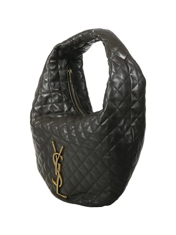 Saint Laurent Quilted Lambskin Shoulder Bag - Brown