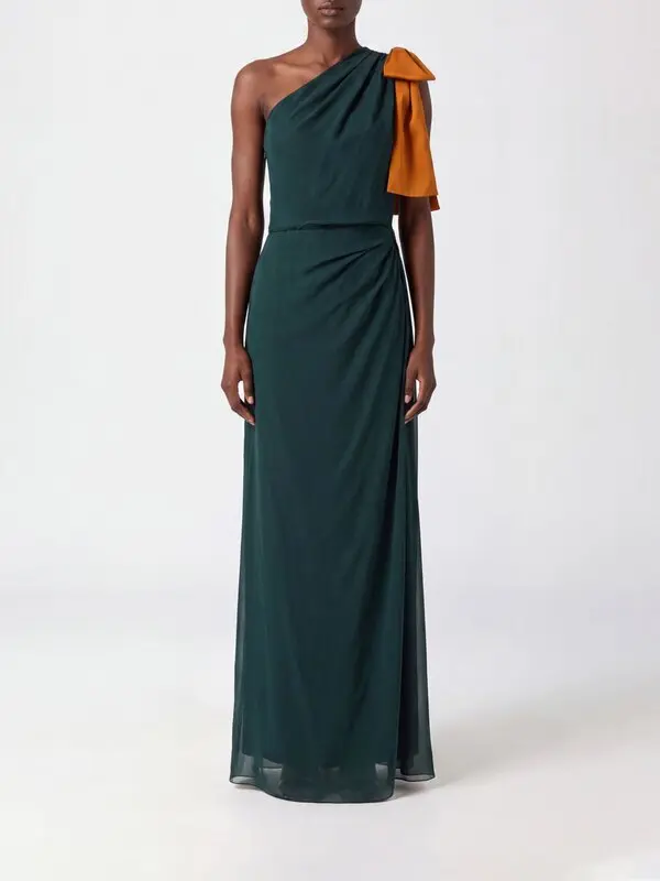 Saint Laurent One Shoulder Maxi Dress - Green