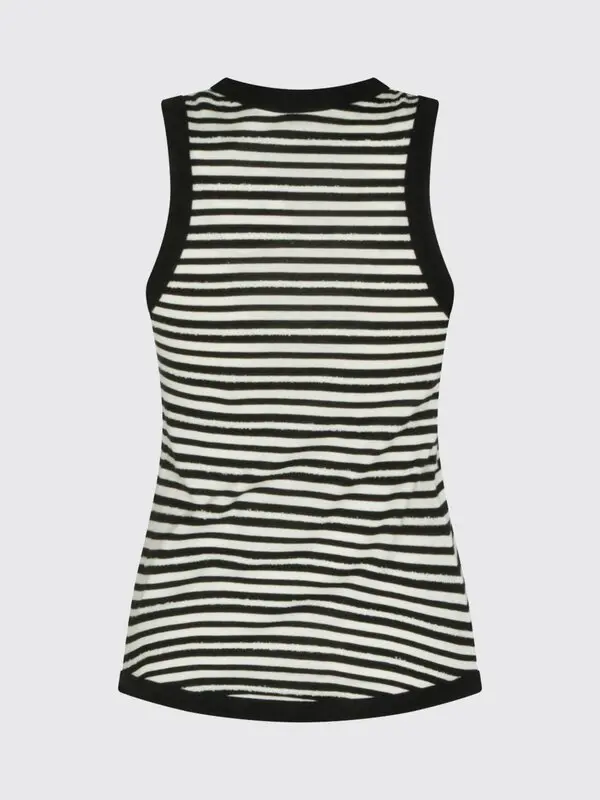 Saint Laurent Striped Sleeveless Top - Black