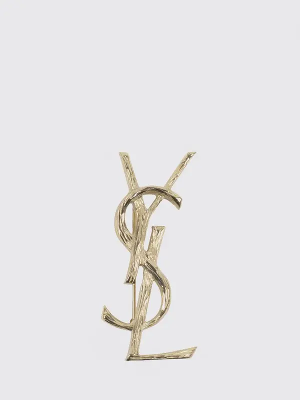 Saint Laurent Monogram Brooch - Gold