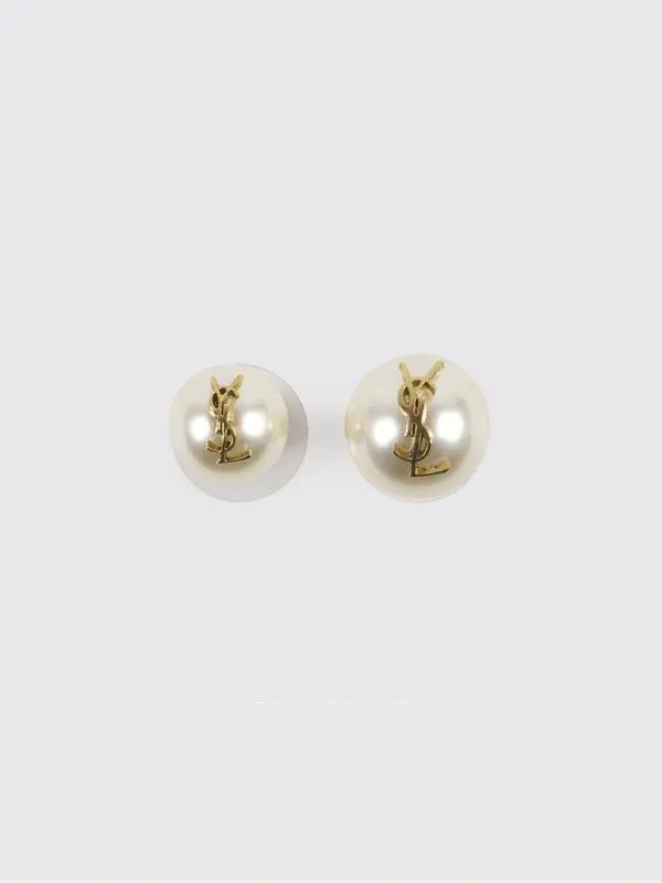 Saint Laurent Pearl And Gold Tone Earrings