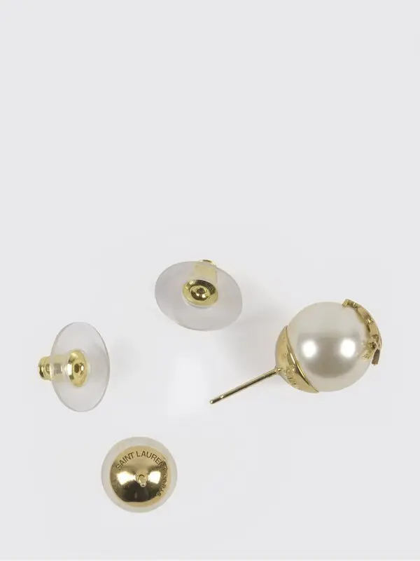 Saint Laurent Pearl And Gold Tone Earrings
