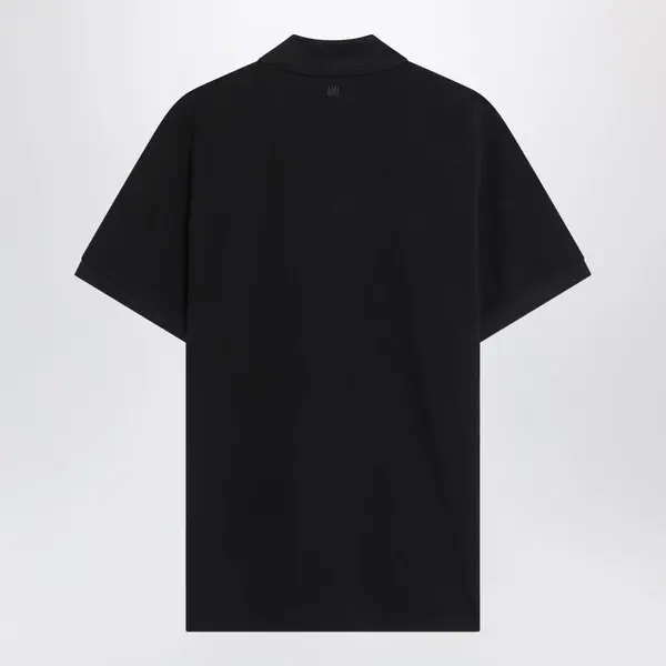 AMI Paris De Coeur Polo Shirt - Black