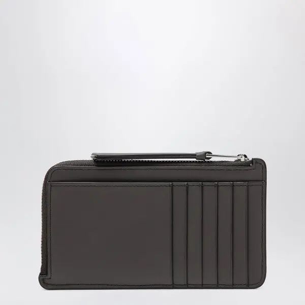 Loewe Puzzle Coin Purse With Card Holder In Dark Grey Leather