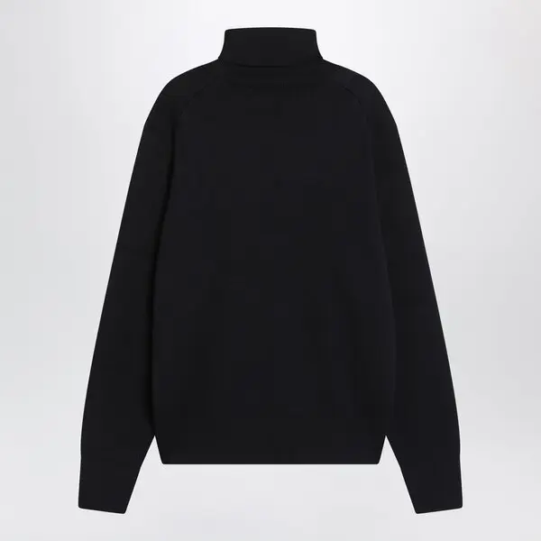 AMI Paris Navy Turtleneck Sweater De Coeur