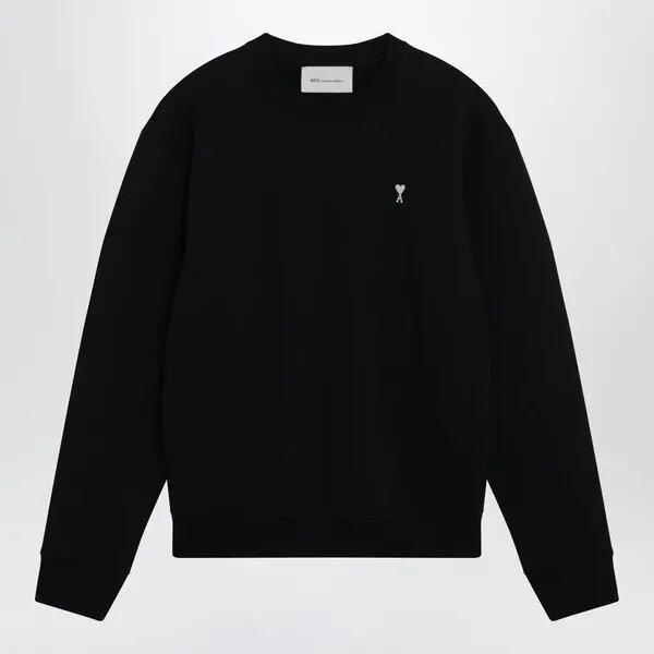 AMI Paris De Coeur Crewneck Sweatshirt - Black