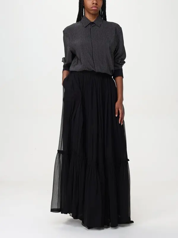 Saint Laurent Silk Tiered Skirt