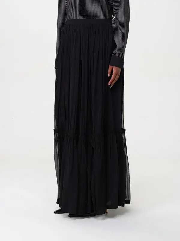Saint Laurent Silk Tiered Skirt