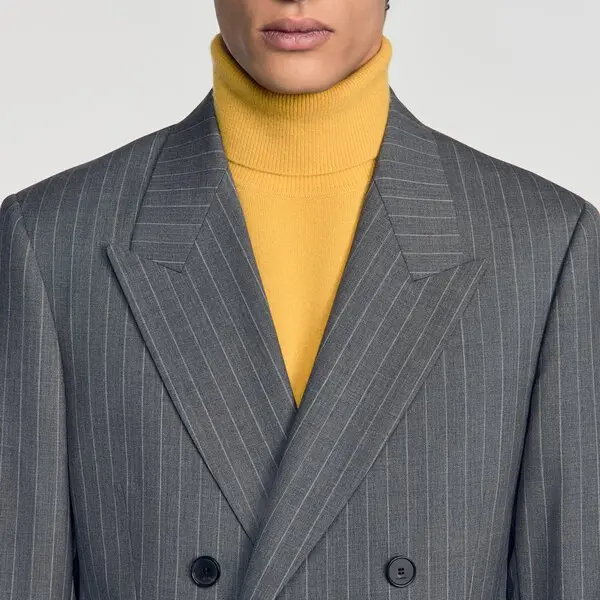 Sandro Striped Virgin Wool Jacket