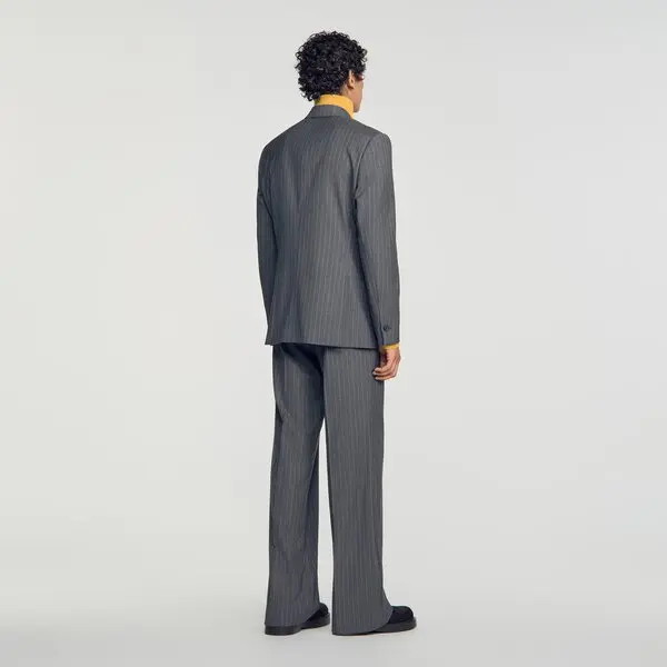 Sandro Striped Virgin Wool Jacket