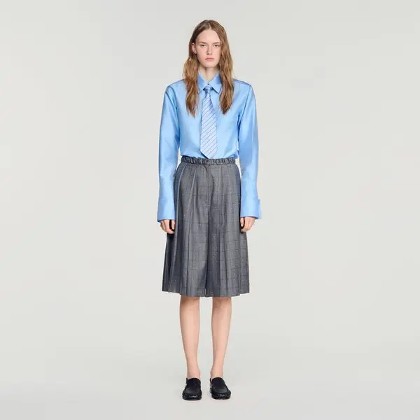 Sandro Check Wool Shorts