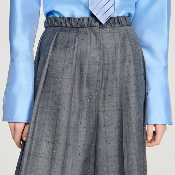 Sandro Check Wool Shorts