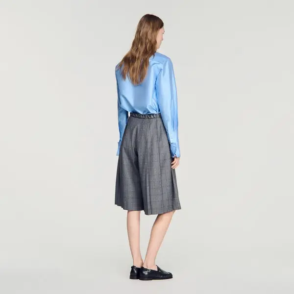 Sandro Check Wool Shorts