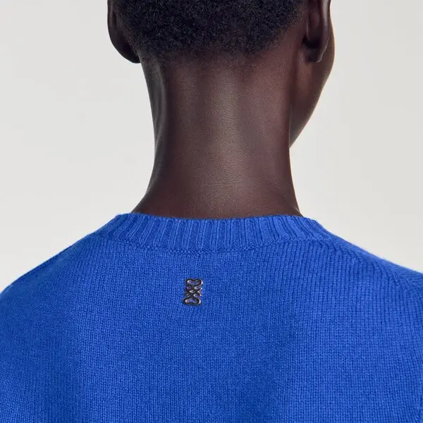 Sandro Short-sleeved Wool Sweater - Blue