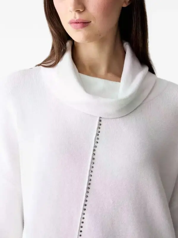 Joseph Ribkoff Cowl Neck Studded Asymmetric Sweater