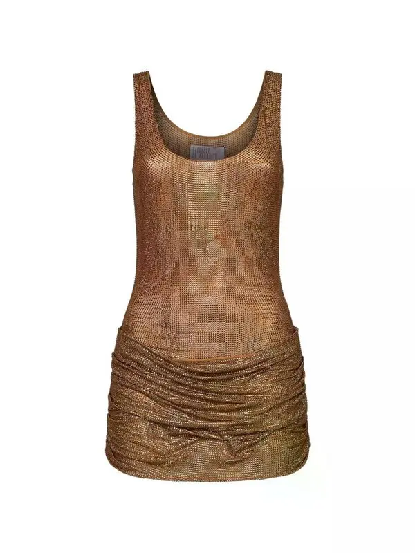 Giuseppe Di Morabito Crystal-embellished Draped Mini Dress - Gold