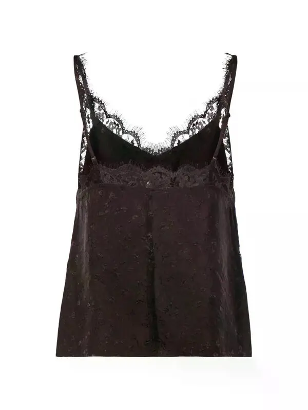Pinko Lace-trim Jacquard Top