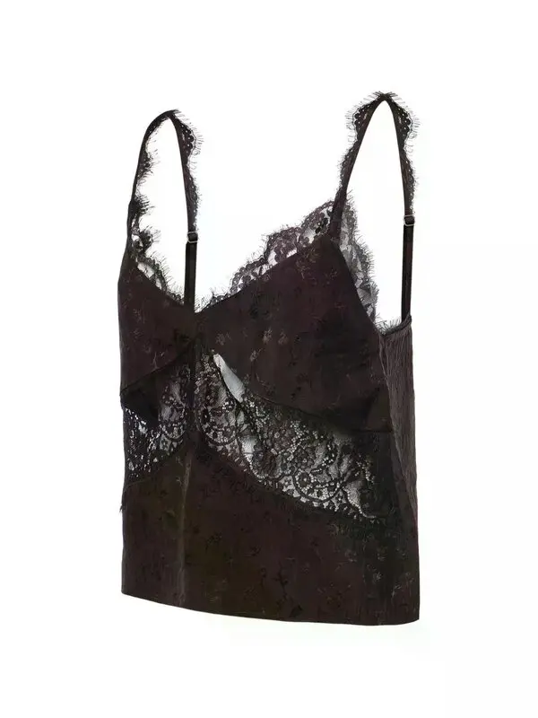 Pinko Lace-trim Jacquard Top