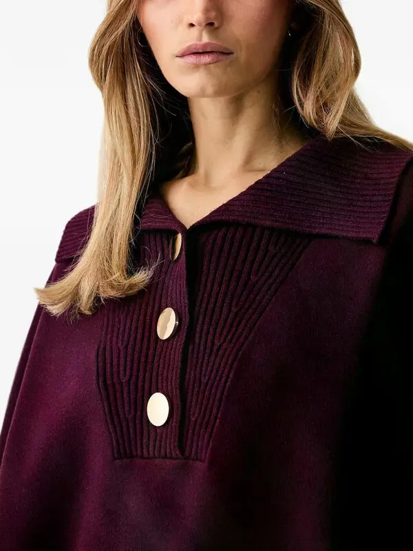 Joseph Ribkoff Shawl Collar Button-embellished Sweater