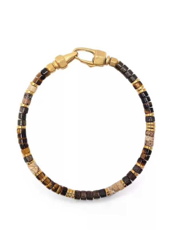 NIALAYA JEWELRY Heishi Tiger-eye Bead Bracelet With -tone Hardware - Gold