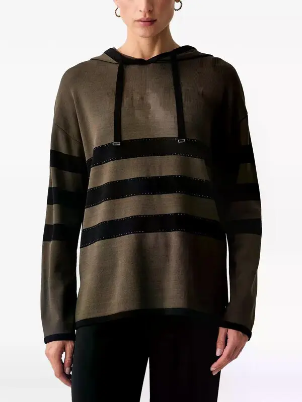 Joseph Ribkoff Embellished Striped Hoodie
