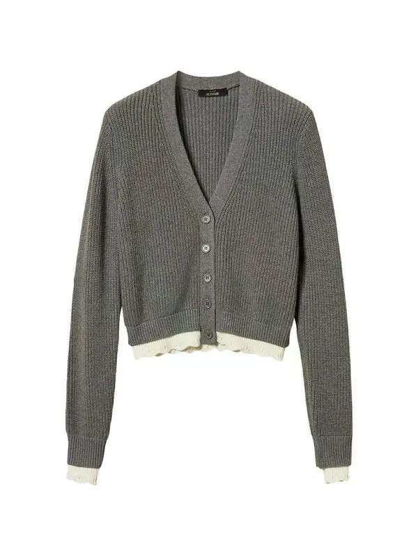 TWINSET Scalloped-edge Ribbed Cardigan
