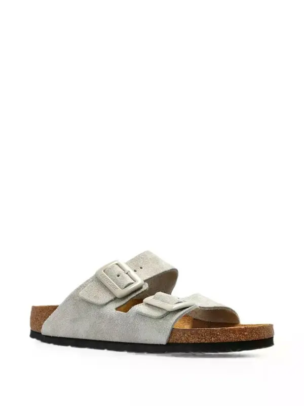 BIRKENSTOCK Arizona Buckle Suede Sandals - Neutrals