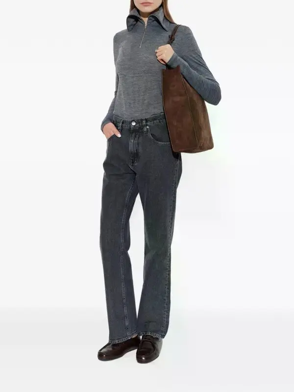 JIL SANDER Quarter-zip Stand-up Collar Top