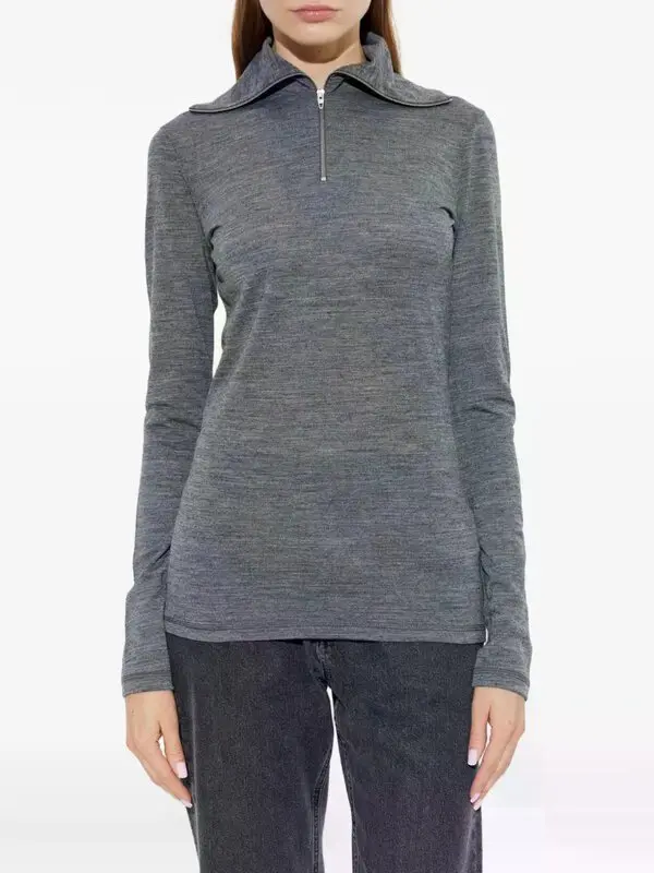 JIL SANDER Quarter-zip Stand-up Collar Top