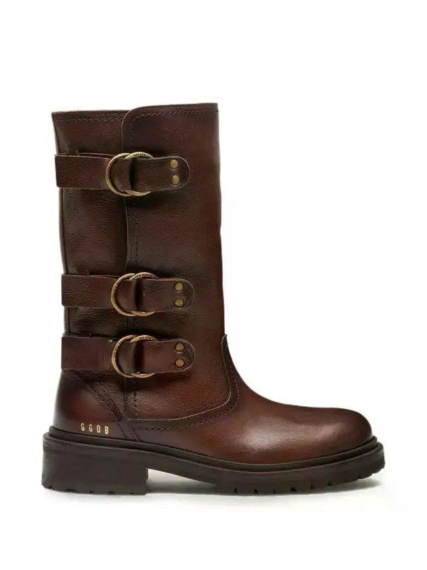 GOLDEN GOOSE Kurt Boots With Gold Buckles
