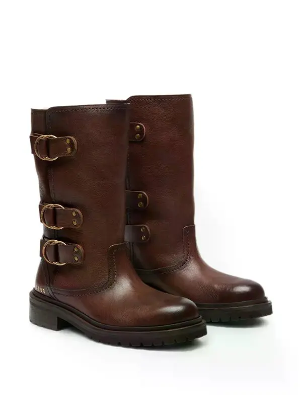 GOLDEN GOOSE Kurt Boots With Gold Buckles