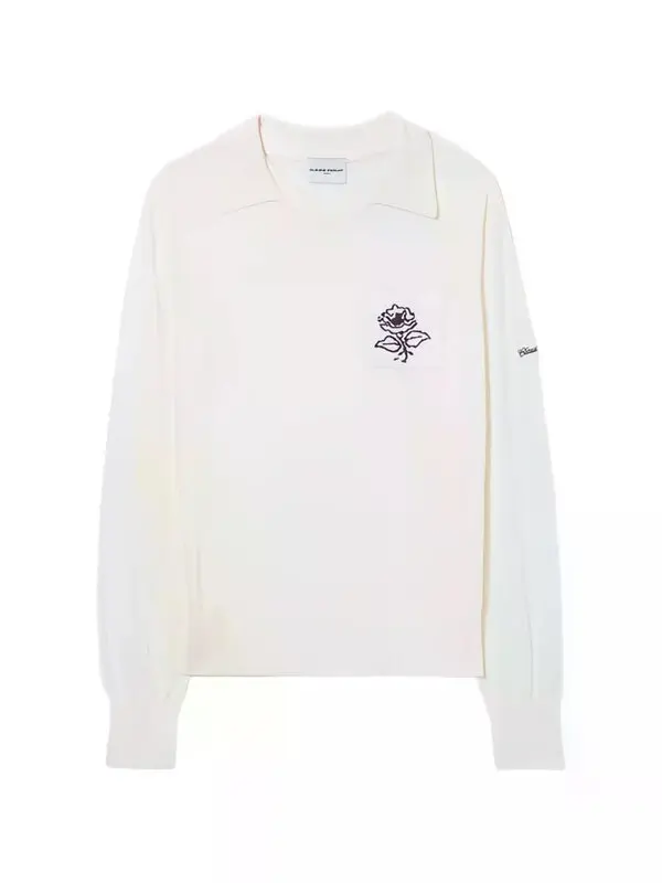 Claudie Pierlot Embroidered Flower Knit Jumper - White