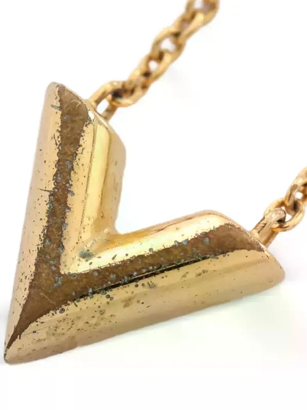 LOUIS VUITTON Essential V Pendant Necklace - Gold