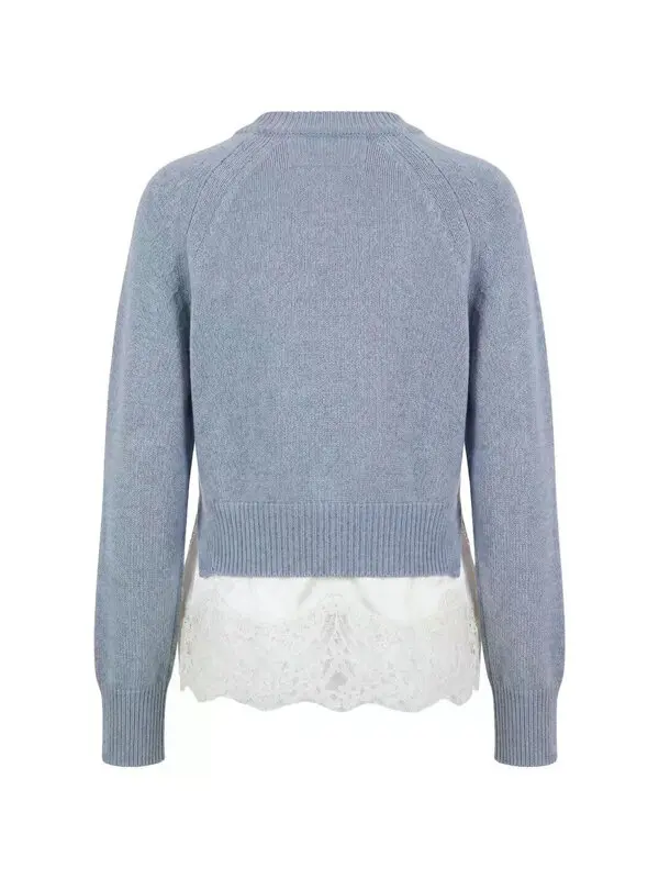 Ermanno Scervino Lace-trim Long-sleeve Sweater