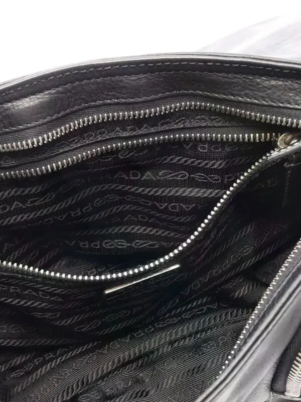 Prada Leather Buckle-strap Shoulder Bag - Black