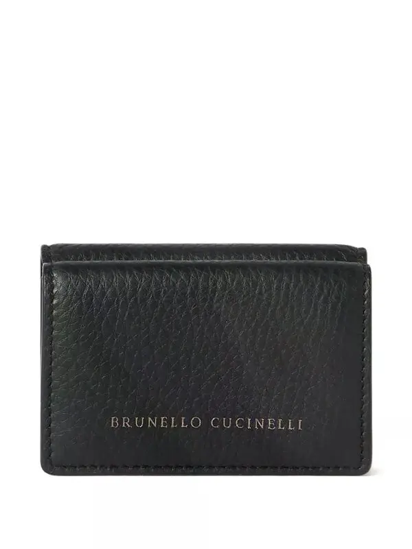 Brunello Cucinelli Grained Calfskin Tri-fold Wallet
