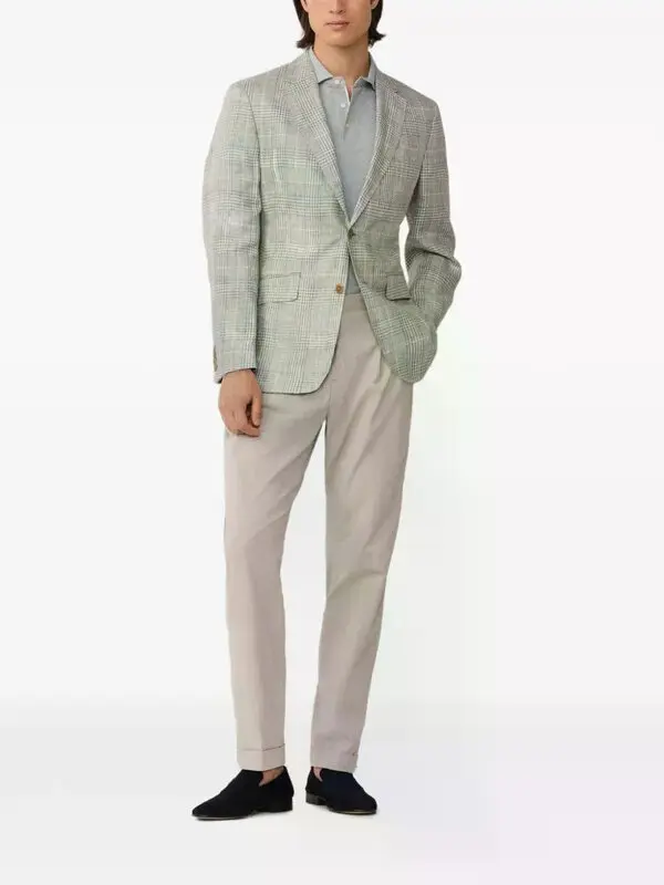 HACKETT LONDON Prince Of Wales-pattern Linen Blazer