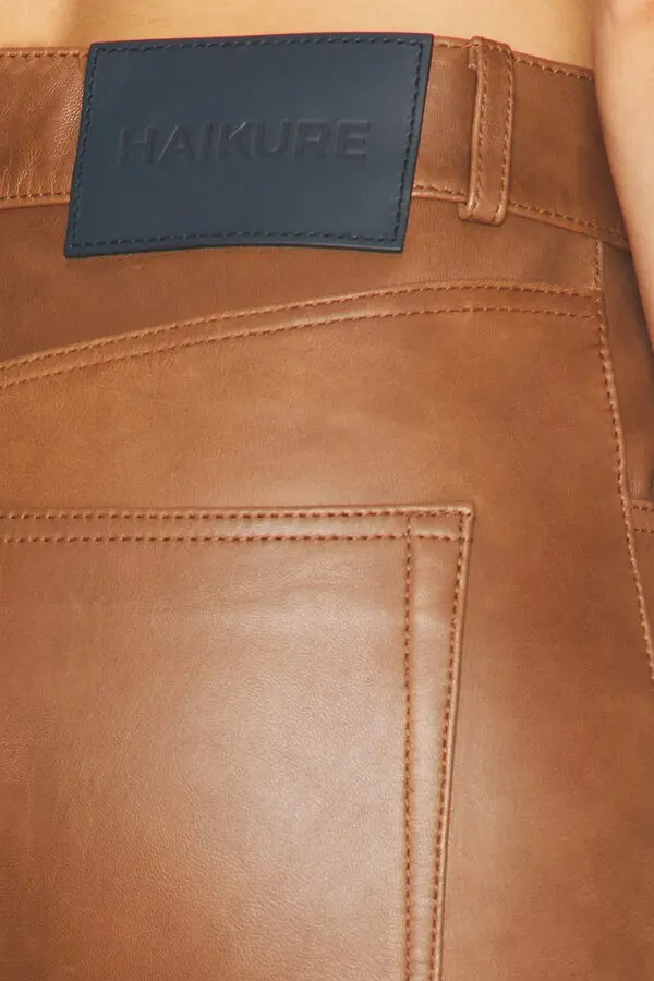 HAIKURE Flora Silky Leather Pant - Tan