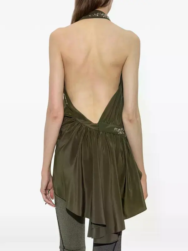 Alexander McQueen Shimmering Appliqués Silk Top