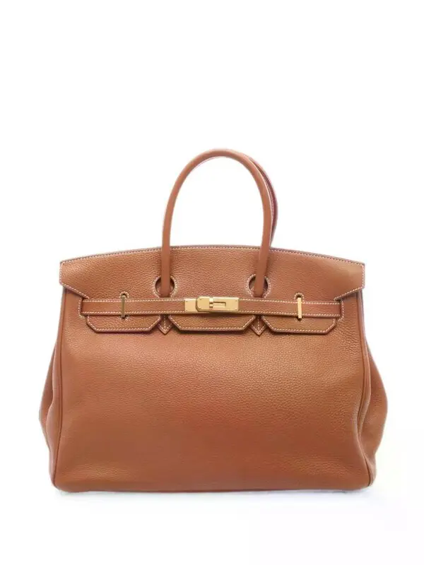 Hermès 2002 35 Birkin Clemence Leather Tote Bag